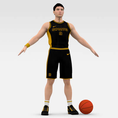 Basketball Player - Black Dress 3D Model by Trish