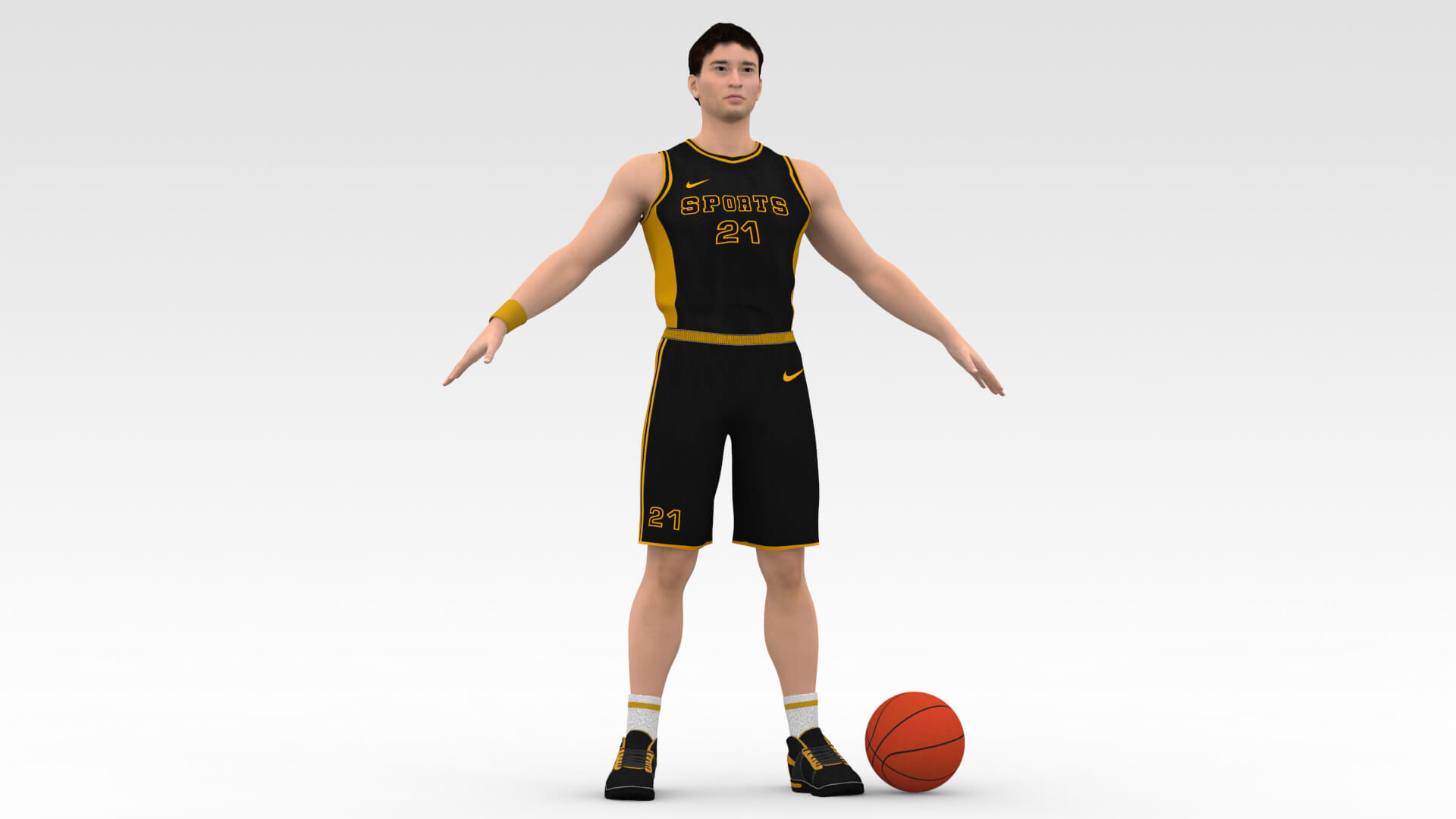 Basketball Player - Black Dress 3D Model by Trish