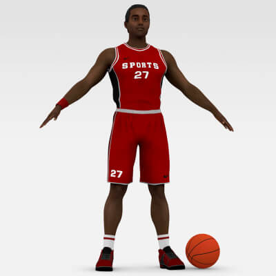 Basketball Player - Red Dress 3D Model by Trish