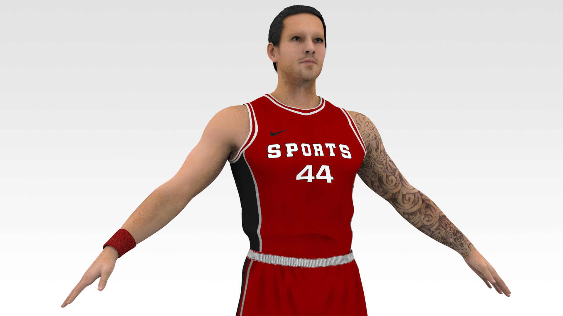 Basketball Player - Red Dress 3D Model by Trish