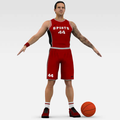 Basketball Player - Red Dress 3D Model by Trish