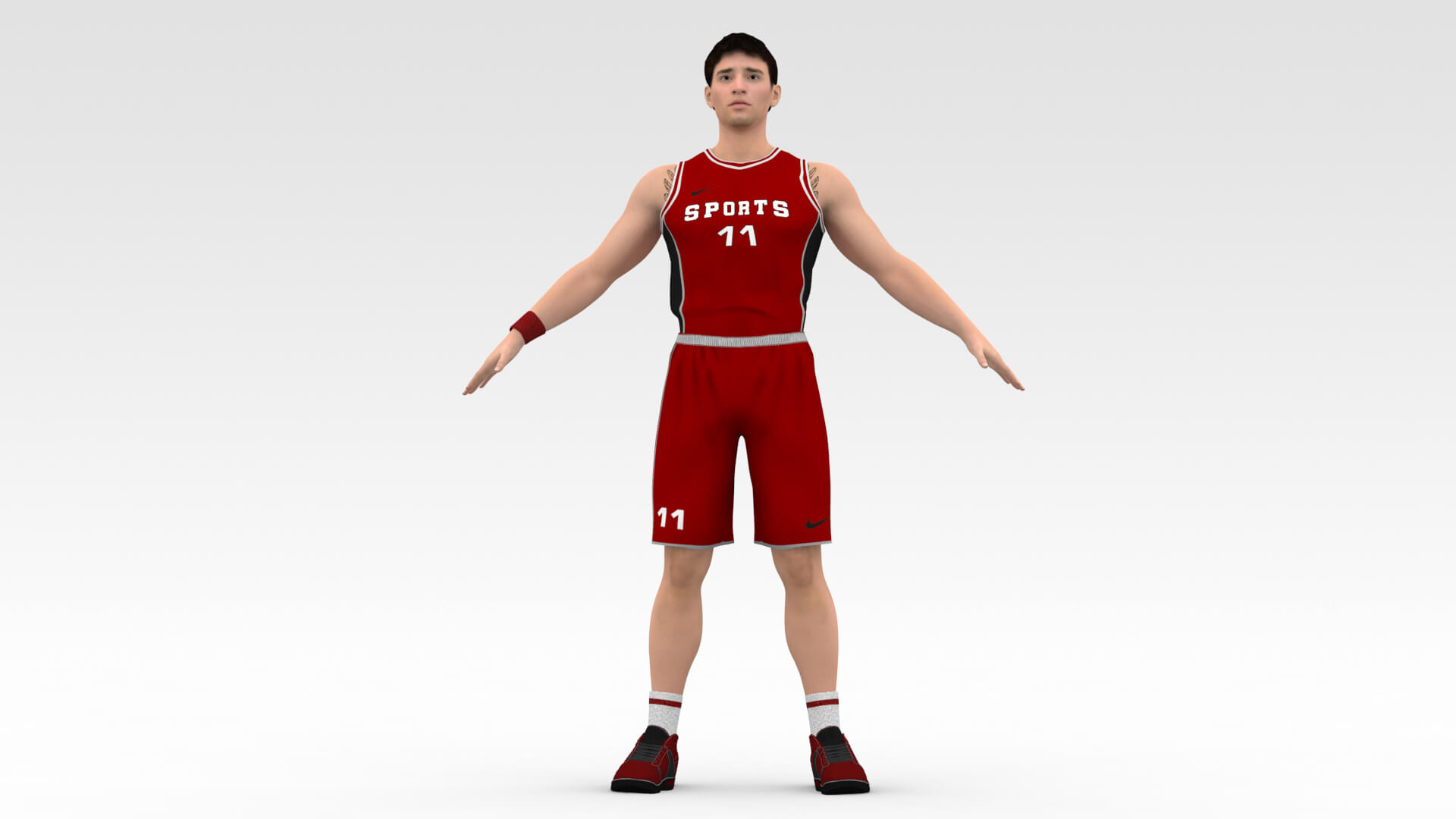 Basketball Player - Red Dress 3D Model by Trish