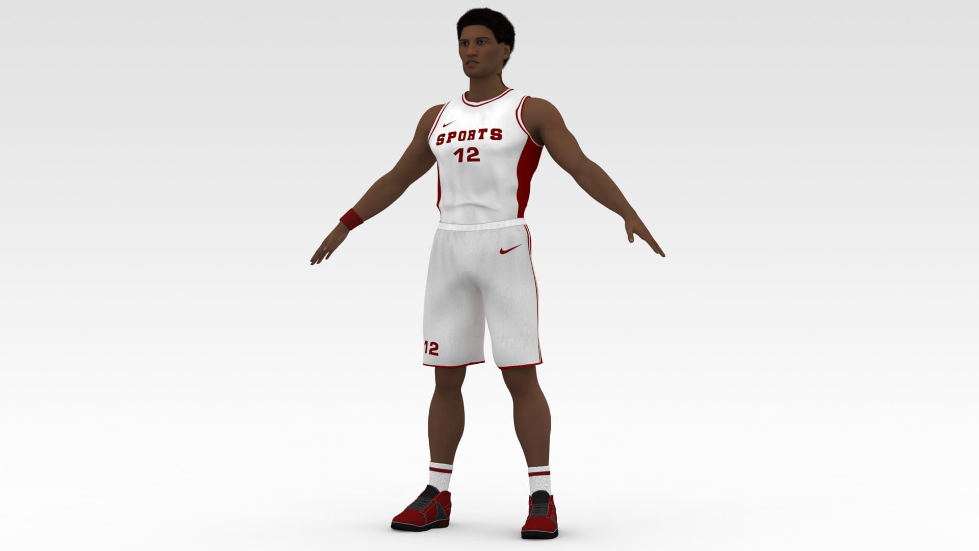 Basketball Player - White Dress 3D Model by Trish