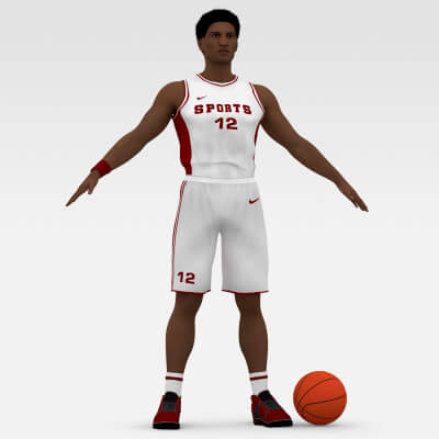 Basketball Player - White Dress 3D Model by Trish