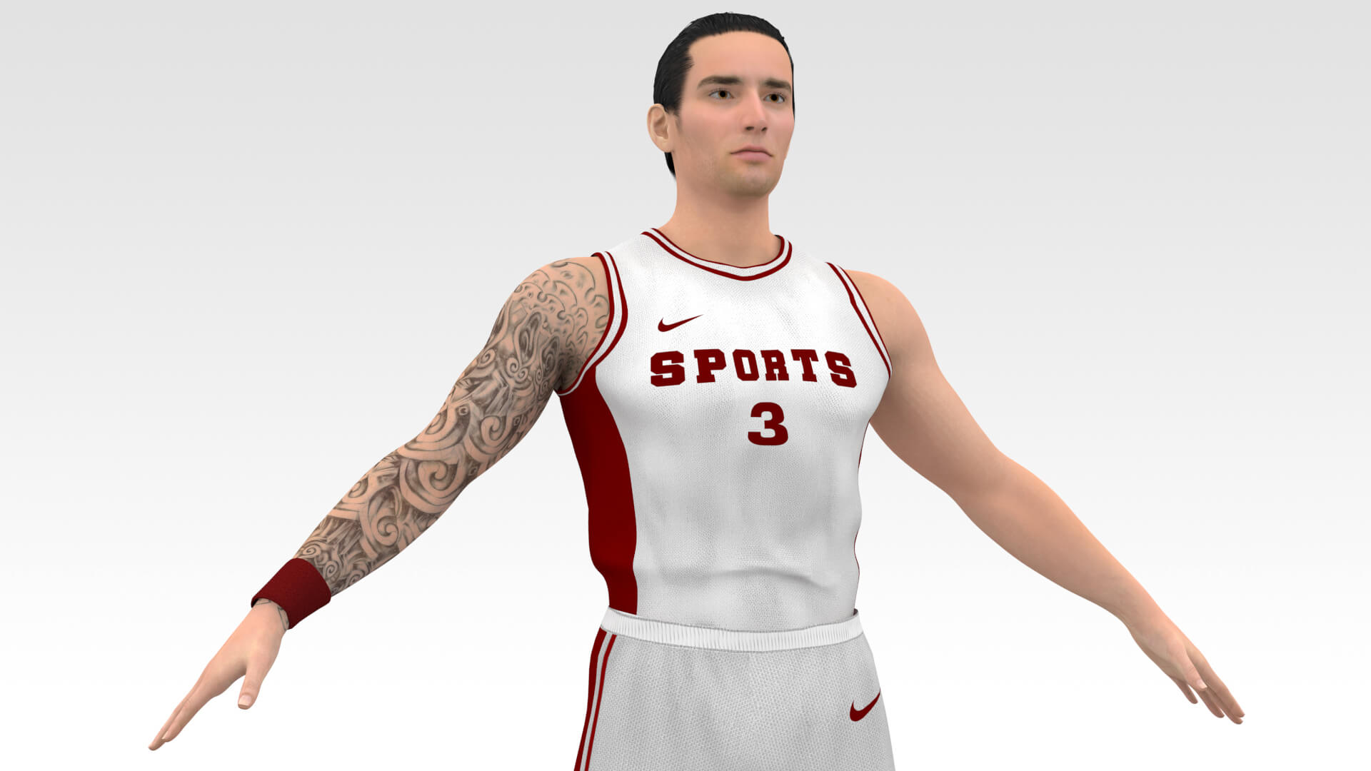 Basketball Player - White Dress 3D Model by Trish