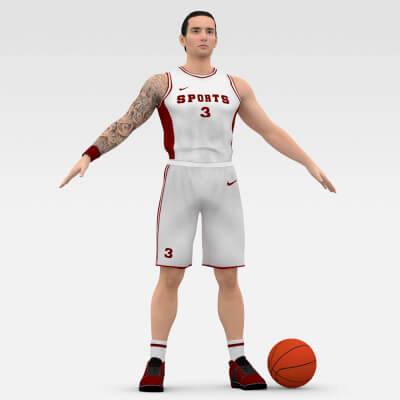 Basketball Player - White Dress 3D Model by Trish