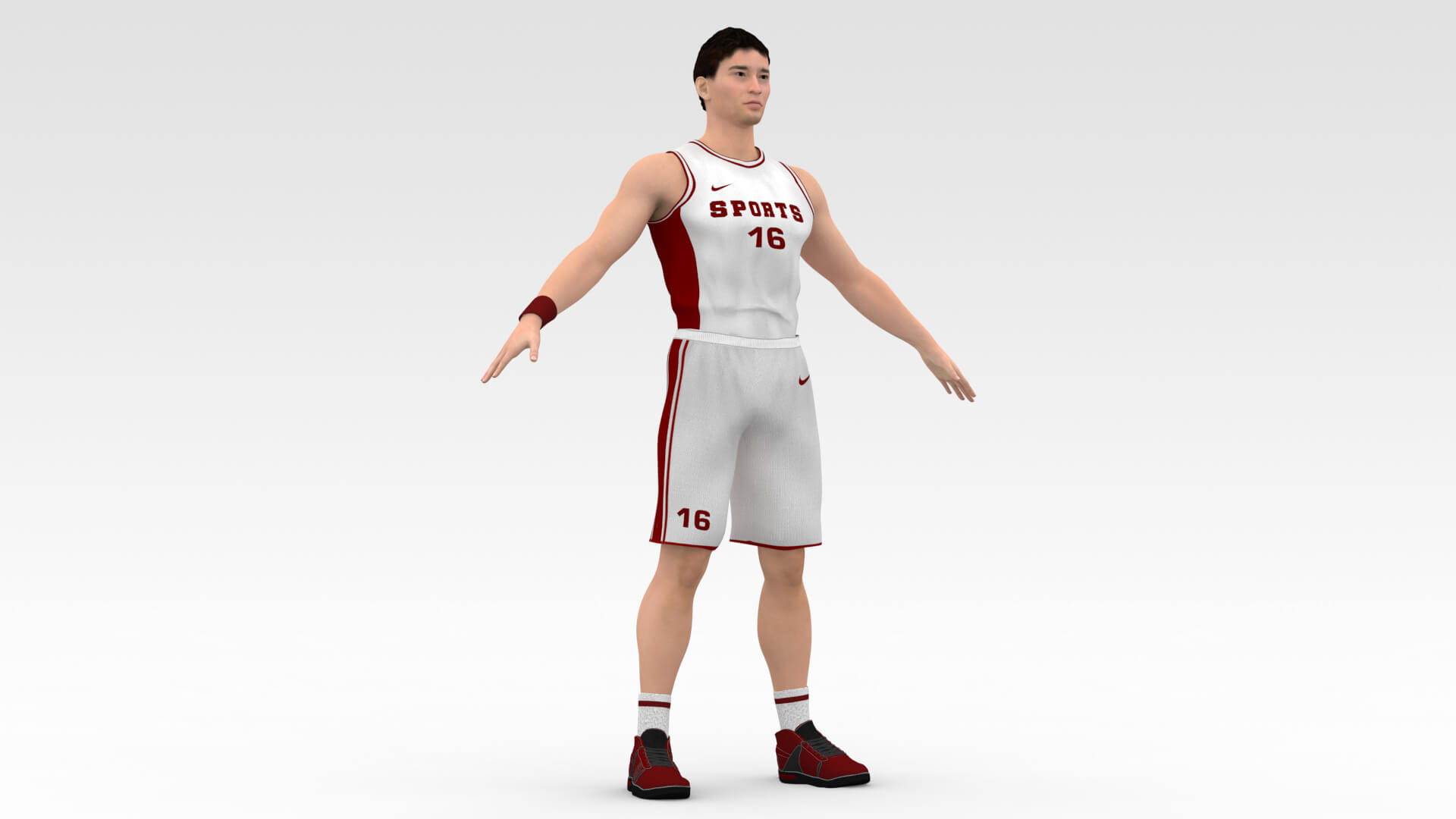 Basketball Player - White Dress 3D Model by Trish