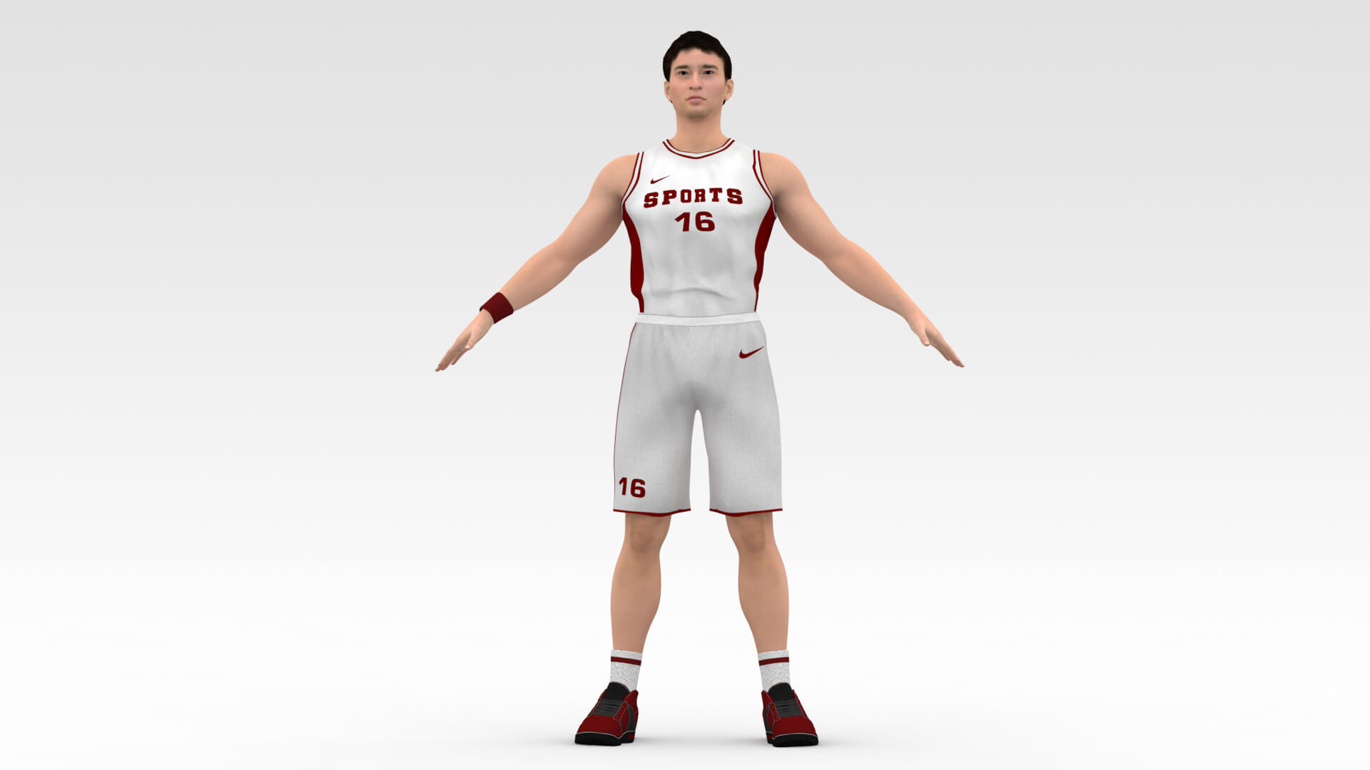 Basketball Player - White Dress 3D Model by Trish