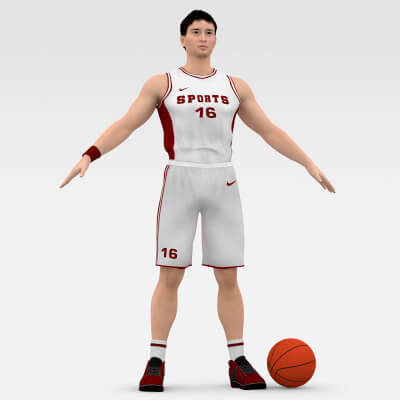 Basketball Player - White Dress 3D Model by Trish
