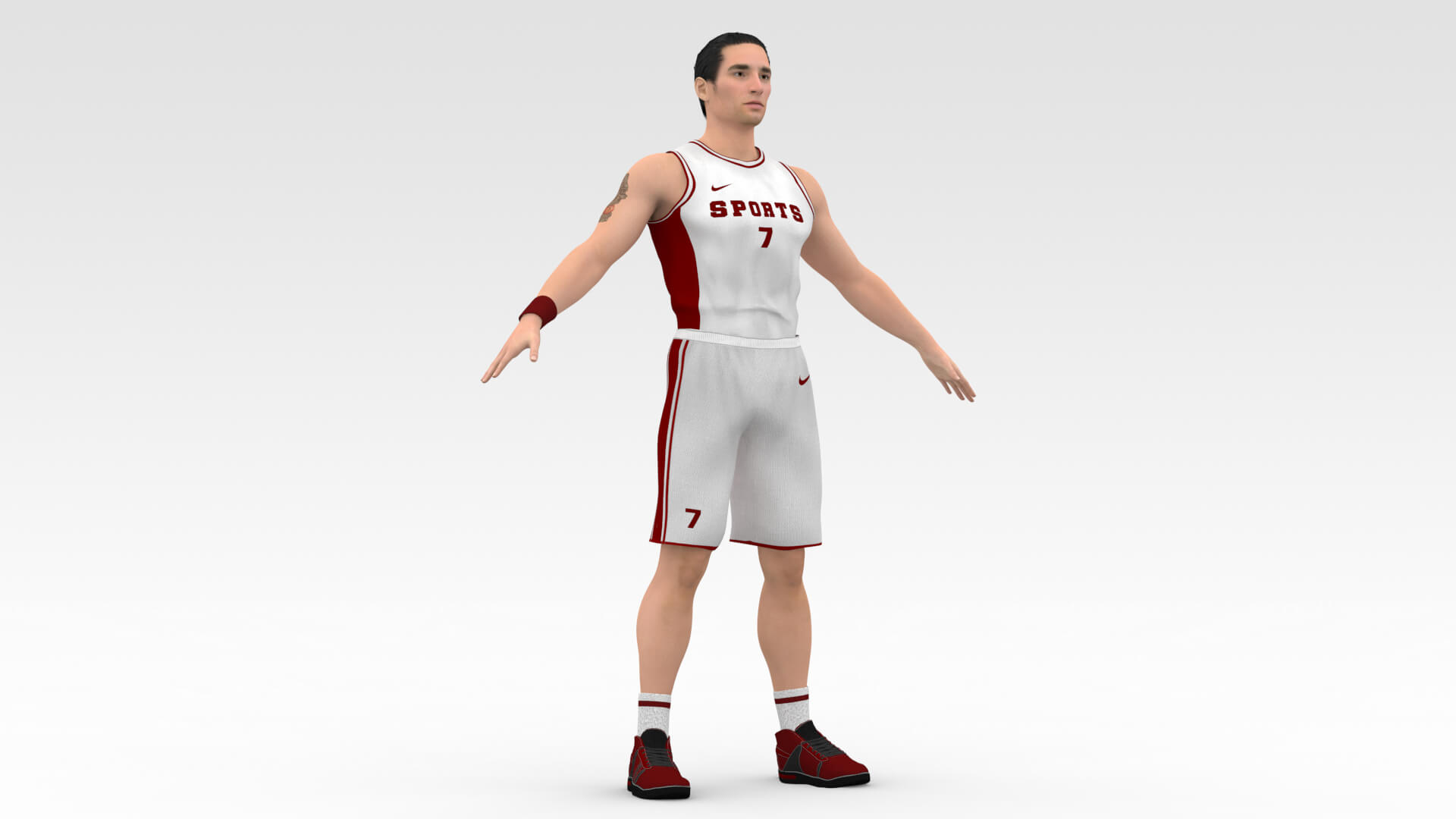 Basketball Player - White Dress 3D Model by Trish