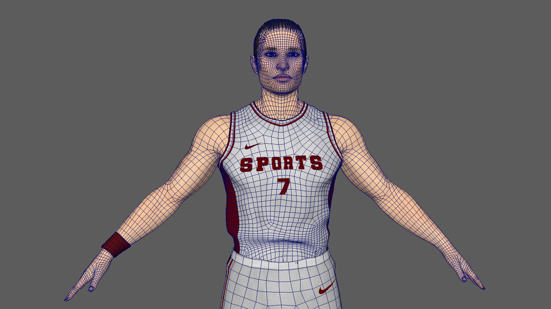 Basketball Player - White Dress 3D Model by Trish