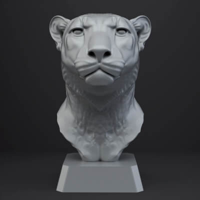 Cheetah Bust - Animal Figurine 3D Model by Trish