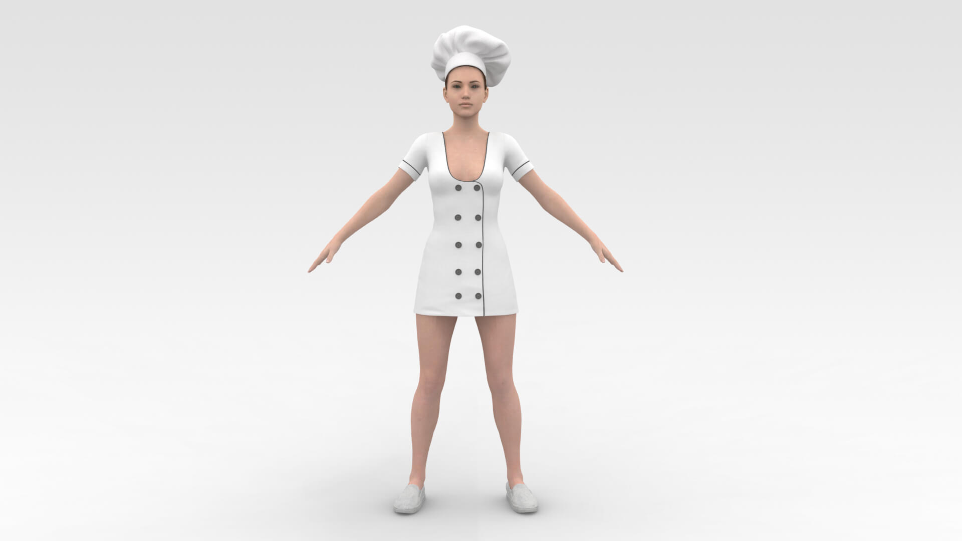 Chef - Female Restaurant Chef 3D Model by Trish