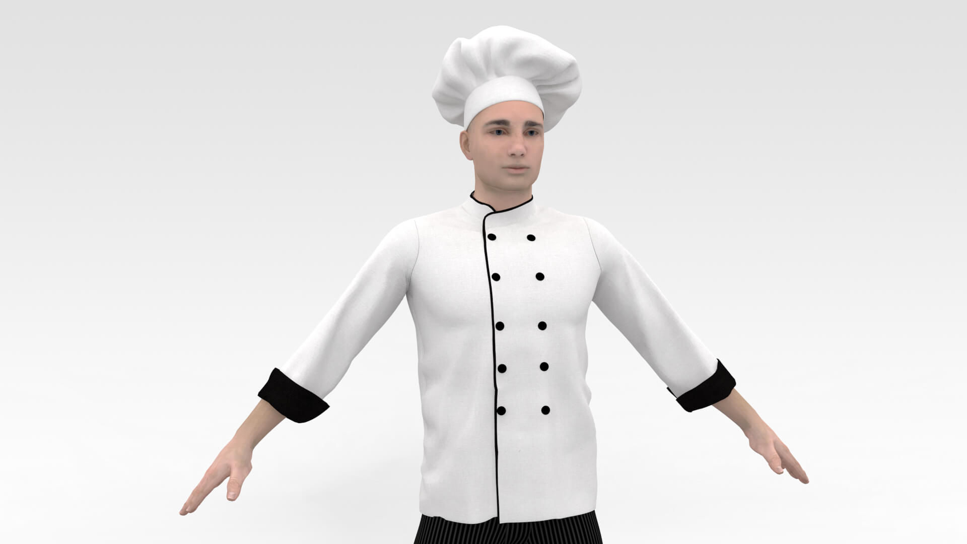 Chef - Male Restaurant Chef 3D Model by Trish