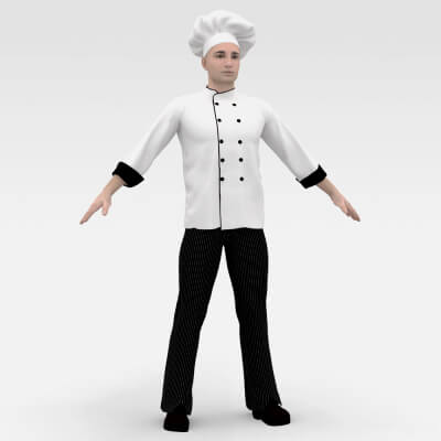 Chef - Male Restaurant Chef 3D Model by Trish