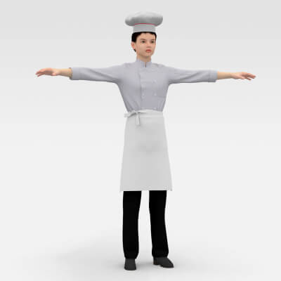 Chef - Male Restaurant Chef 3D Model by Trish