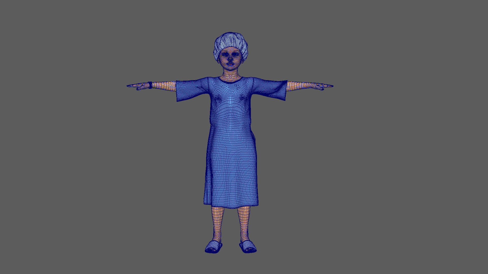 Child Patient With Blue Gown - 3D Model by Trish