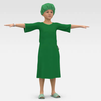 Child Patient With Green Gown - 3D Model by Trish