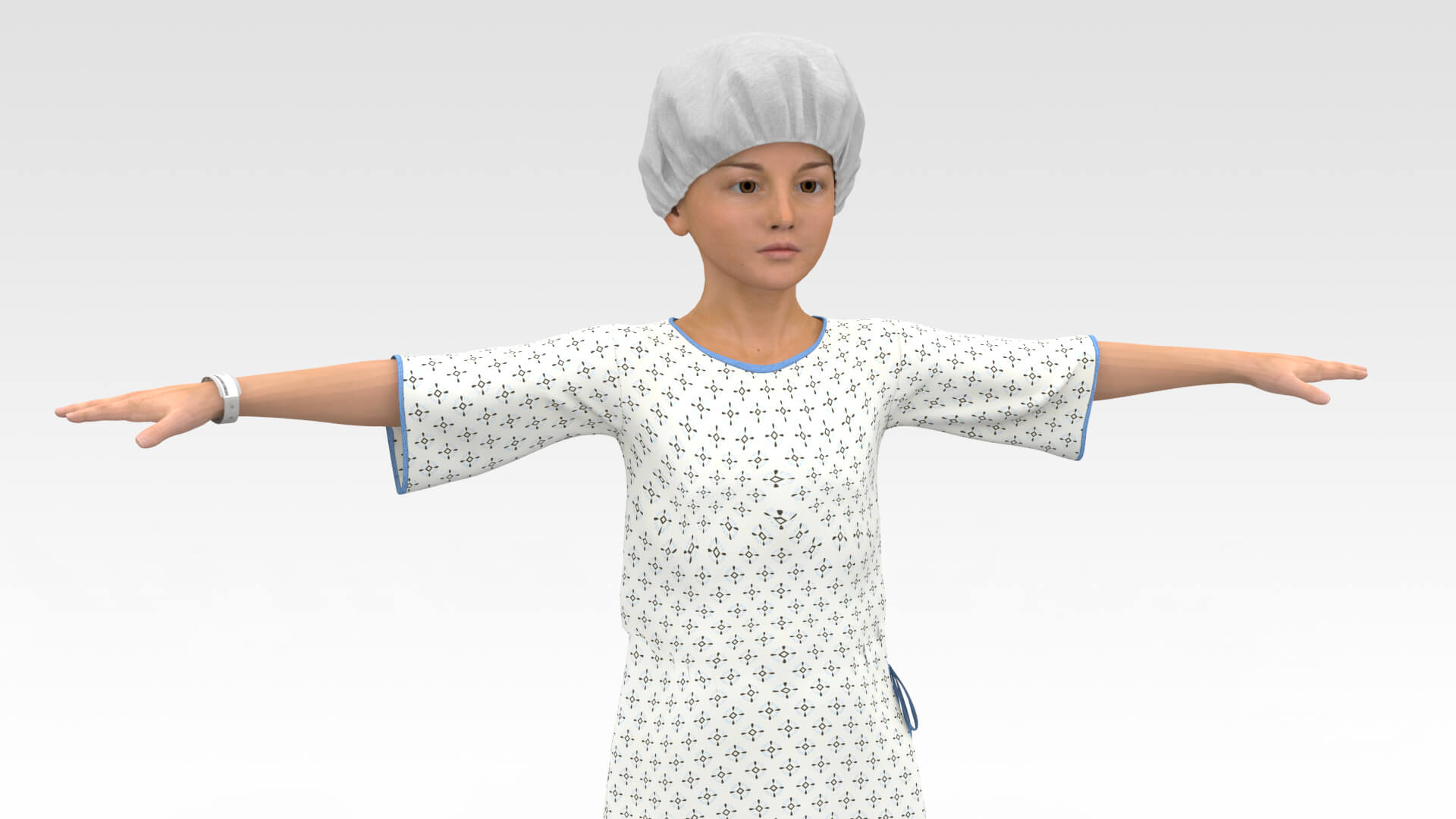 Child Patient With White Gown - 3D Model by Trish
