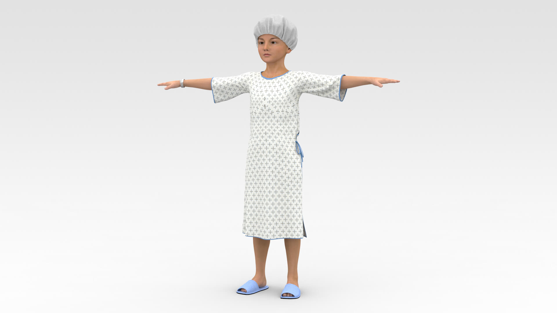 Child Patient With White Gown - 3D Model by Trish