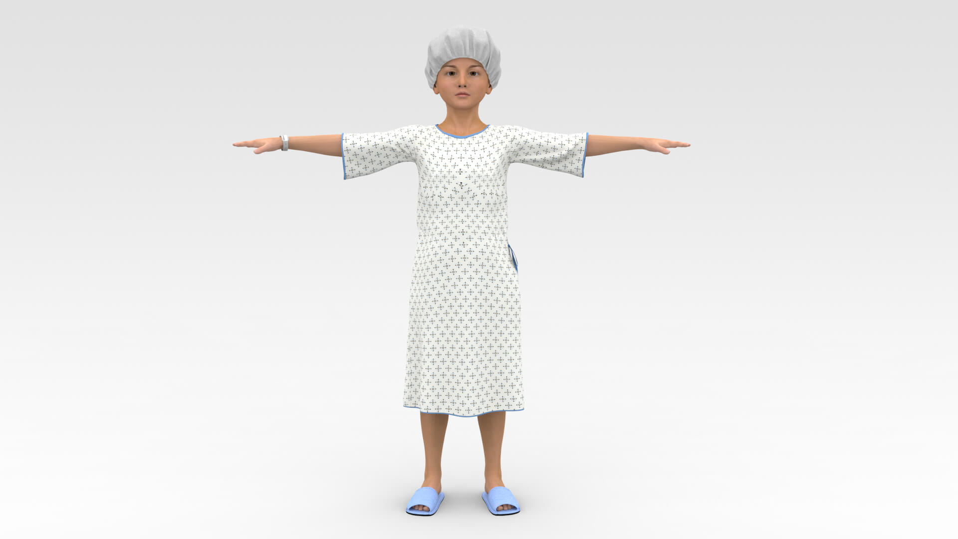 Child Patient With White Gown - 3D Model by Trish