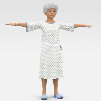 Child Patient With White Gown - 3D Model by Trish