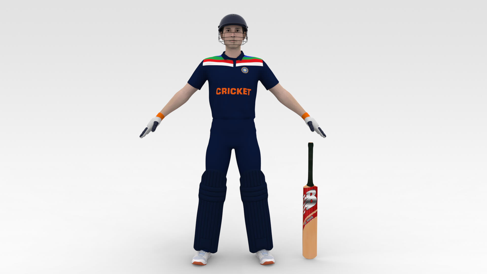Cricket Batsman V1 - 3D Model by Trish