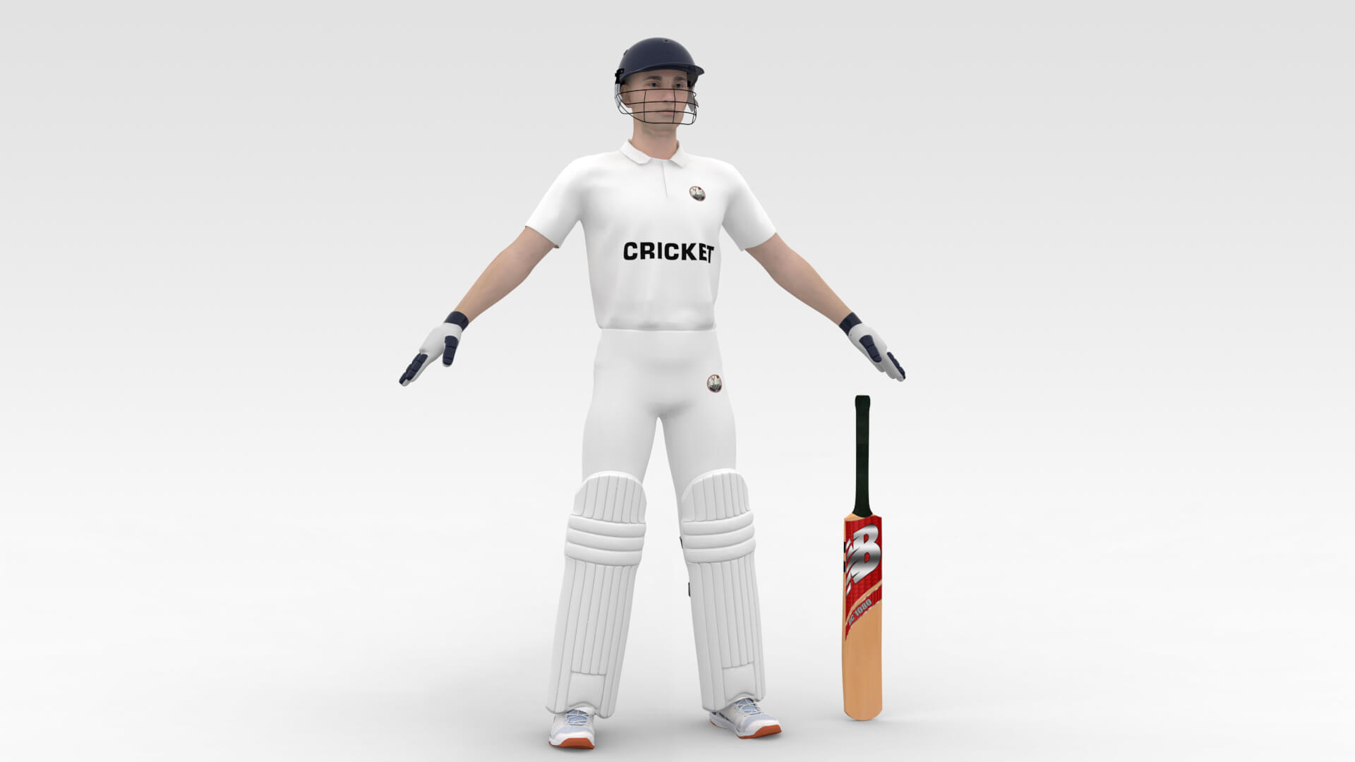 Cricket Batsman V2 - 3D Model by Trish