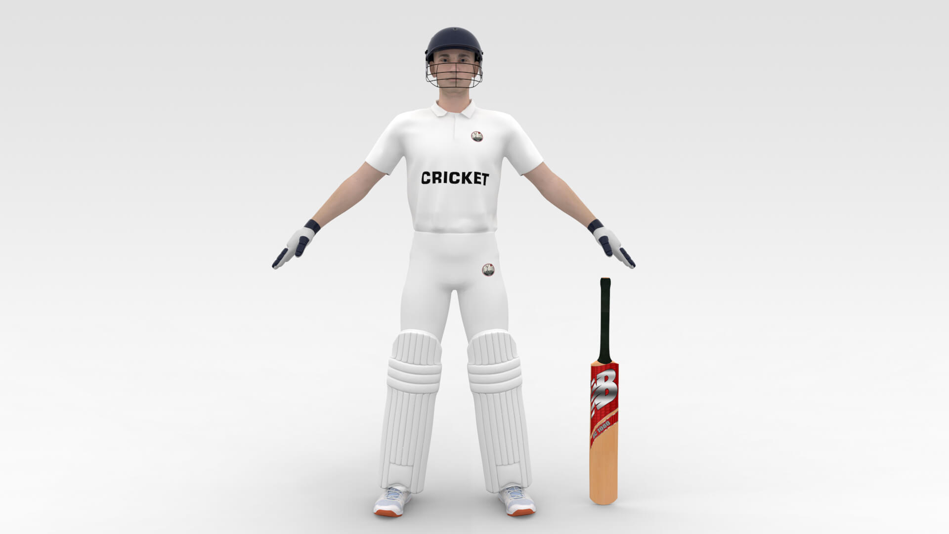 Cricket Batsman V2 - 3D Model by Trish