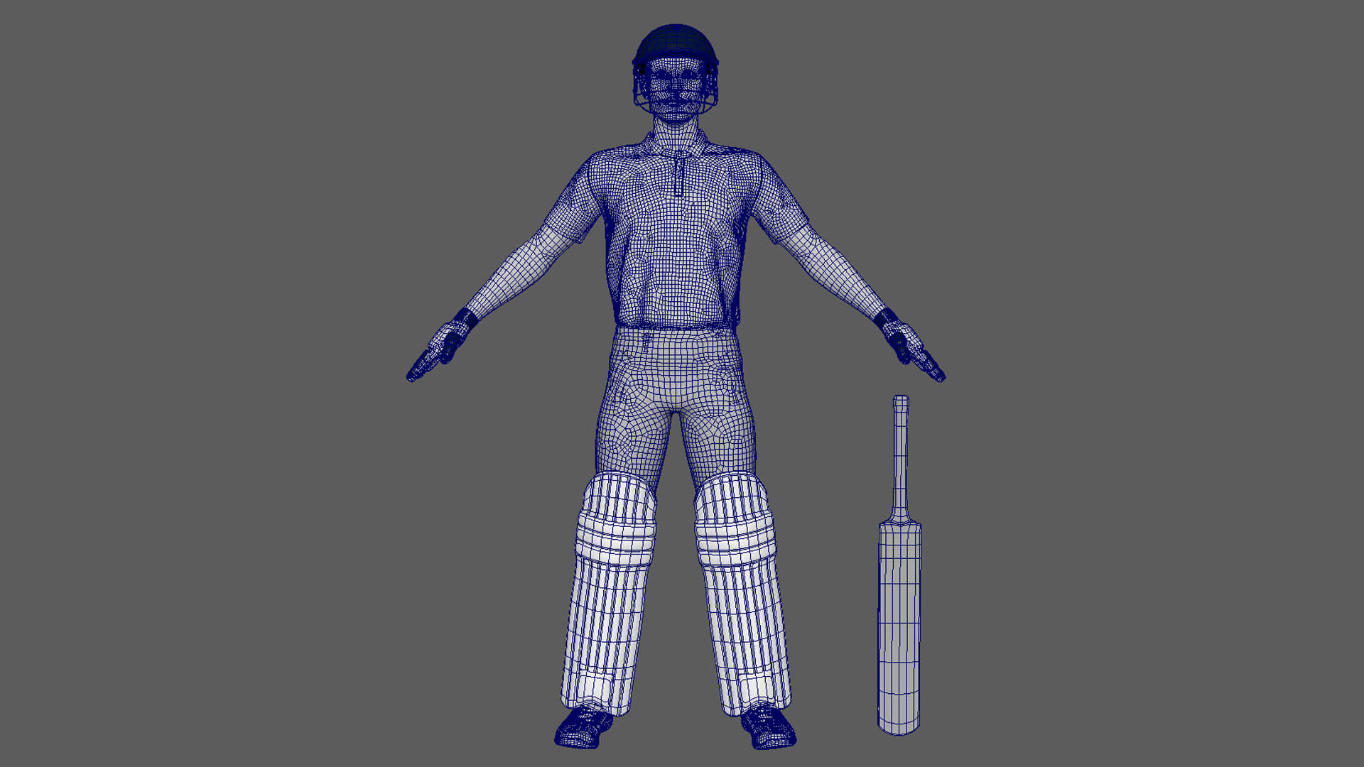 Cricket Batsman V2 - 3D Model by Trish