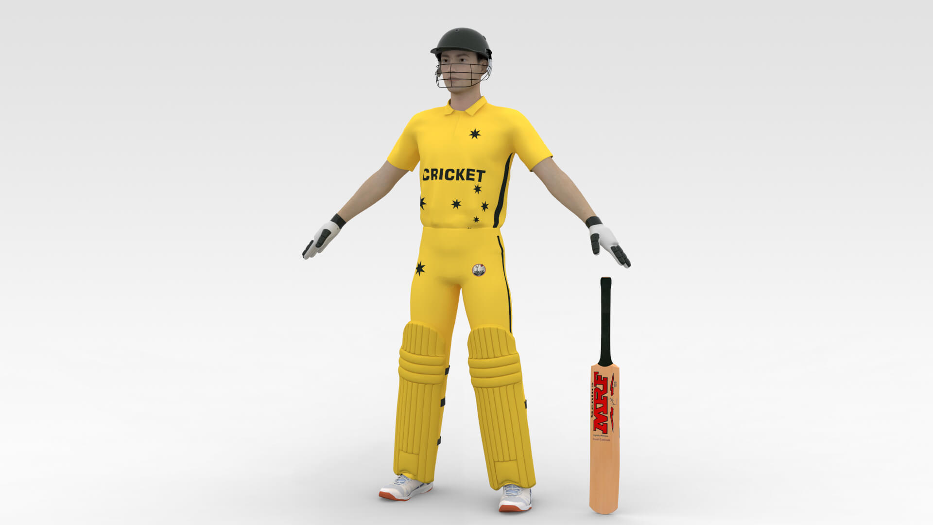 Cricket Batsman V4 - 3D Model by Trish
