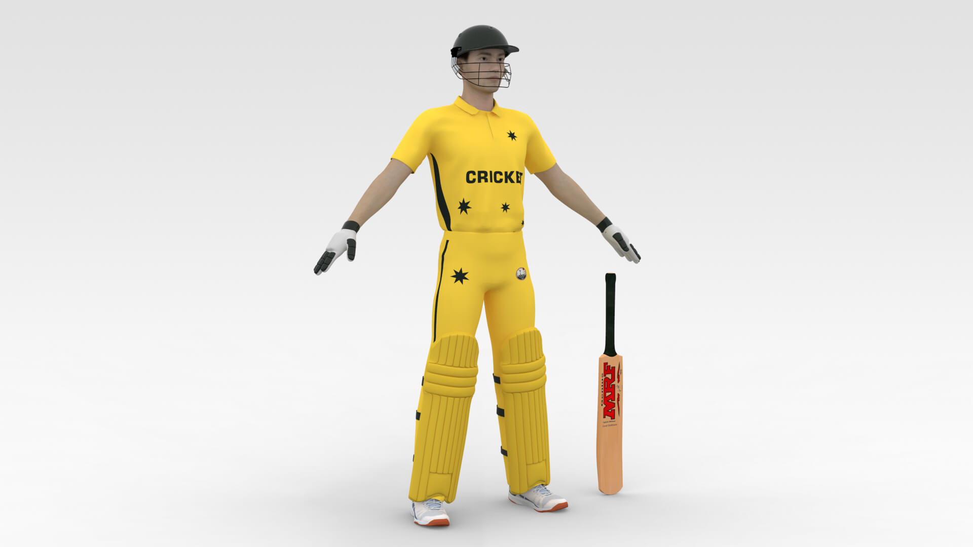Cricket Batsman V4 - 3D Model by Trish