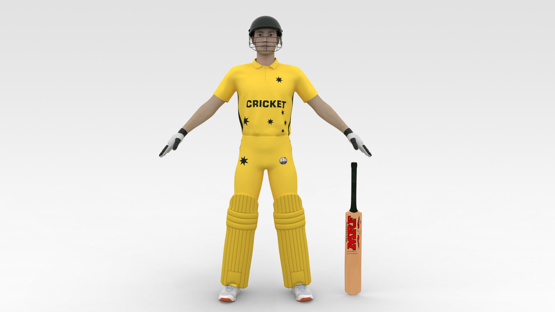 Cricket Batsman V4 - 3D Model by Trish