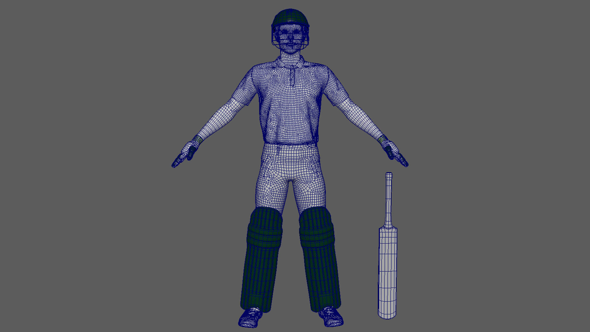 Cricket Batsman V4 - 3D Model by Trish