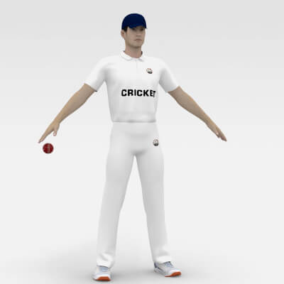 Cricket Bowler V2 - 3D Model by Trish