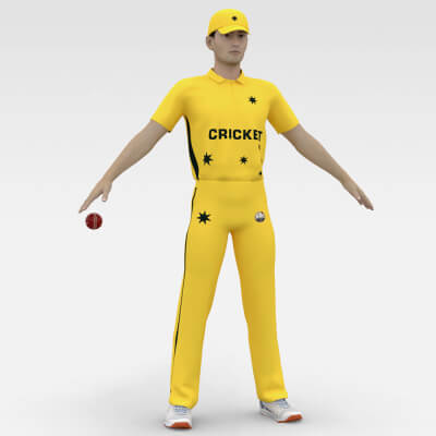 Cricket Bowler V4 - 3D Model by Trish
