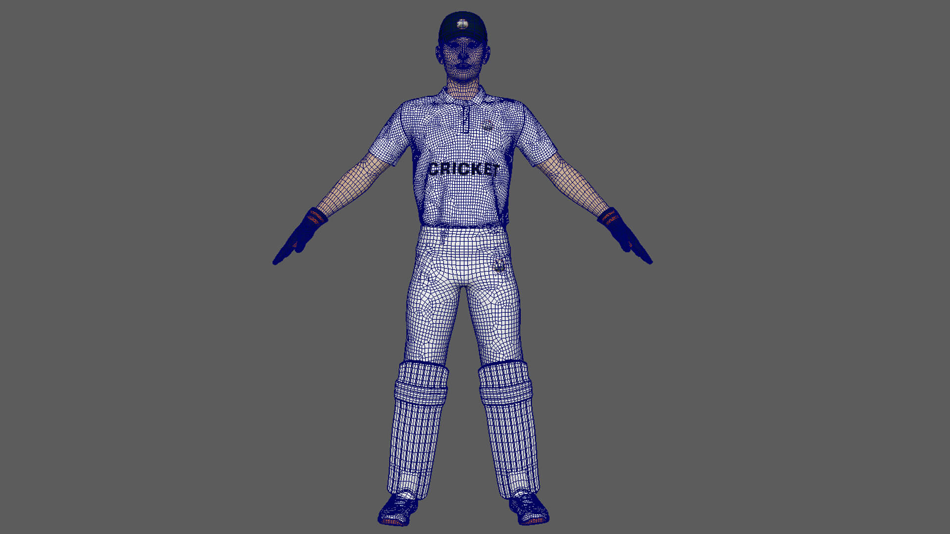 Cricket Wicket Keeper V2 - 3D Model by Trish