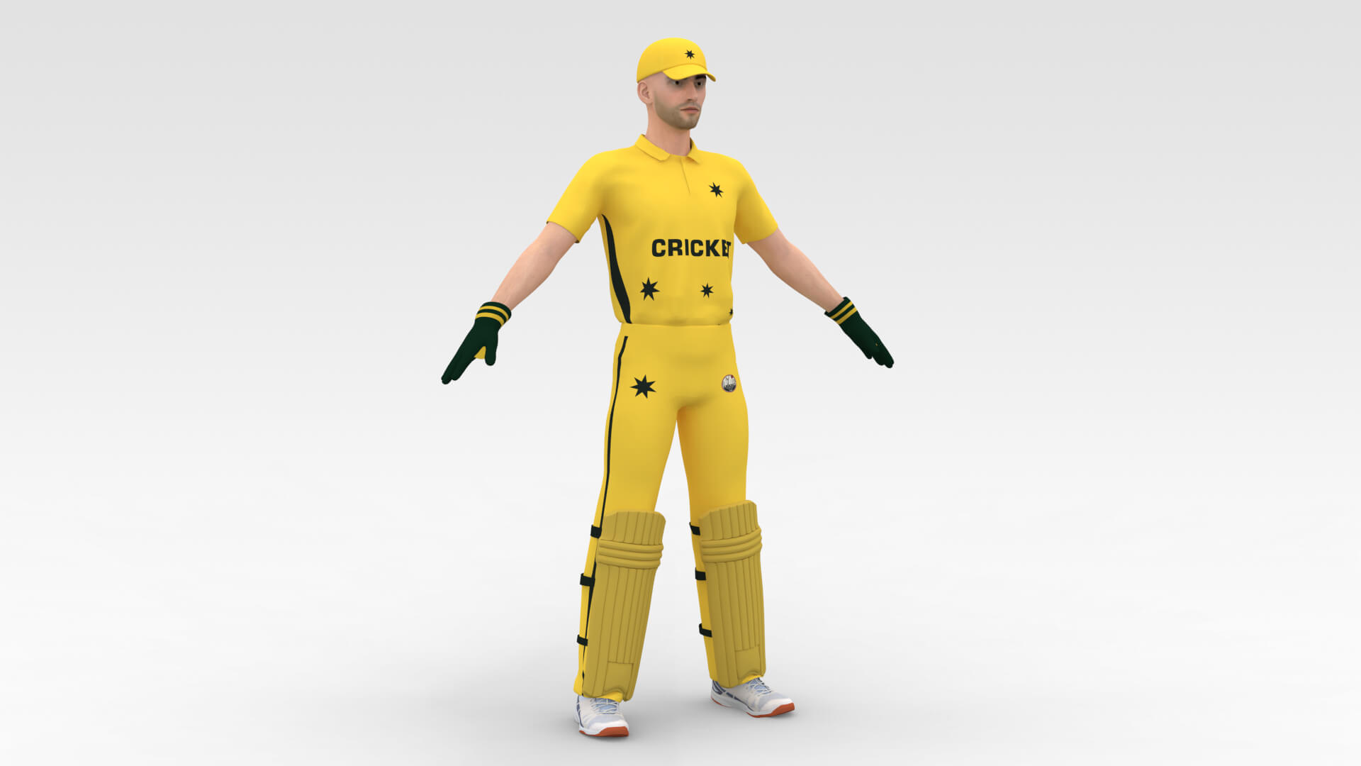 Cricket Wicket Keeper V4 - 3D Model by Trish