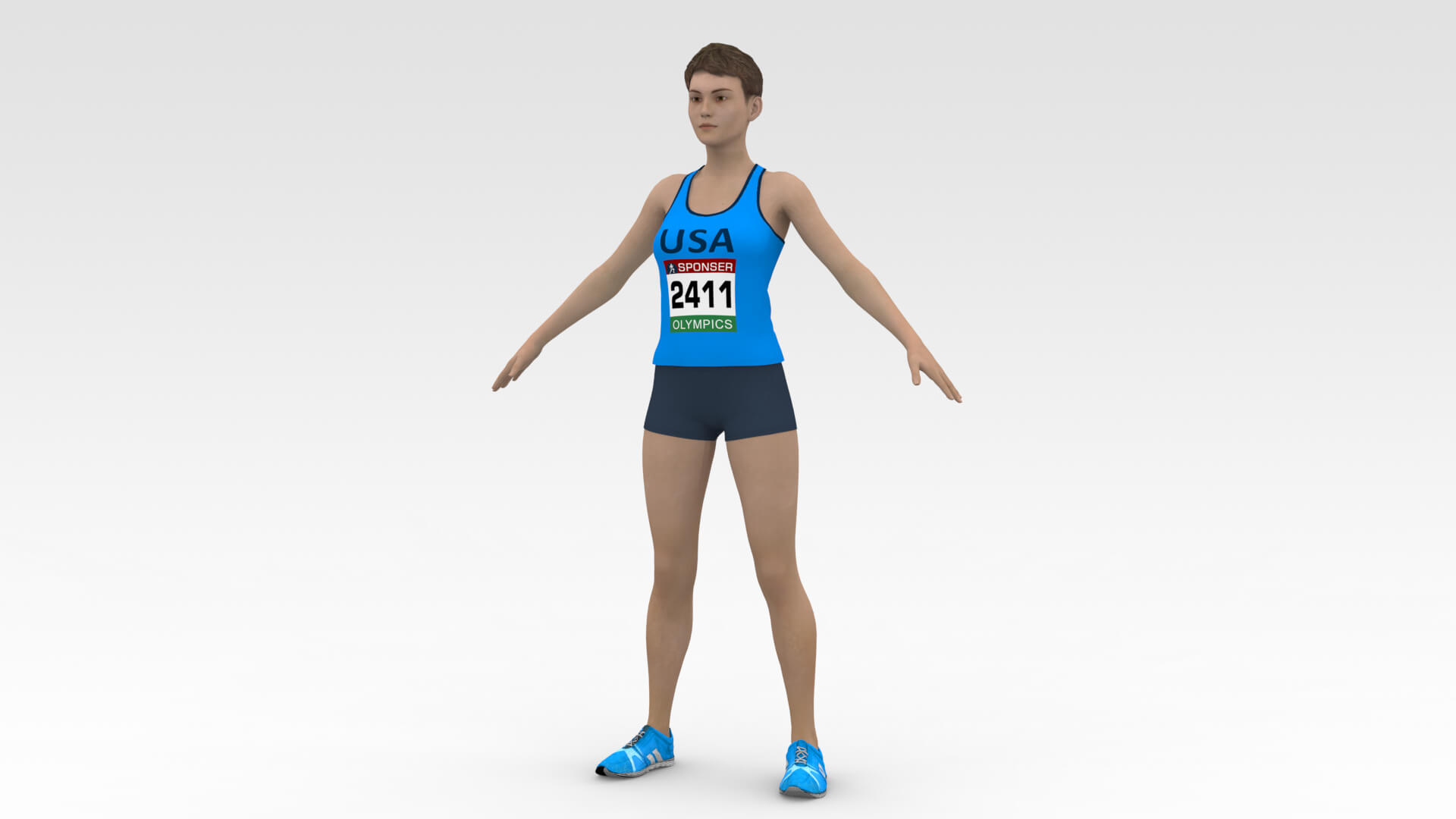 Female Athlete Runner - 3D Model by Trish