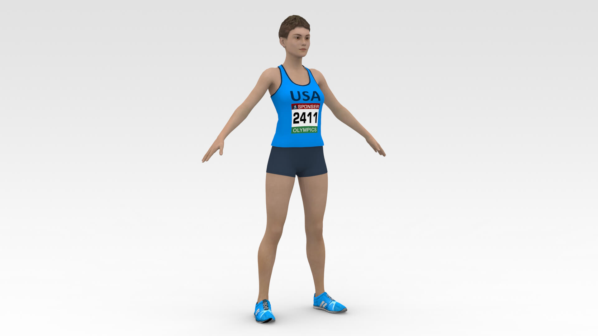 Female Athlete Runner - 3D Model by Trish