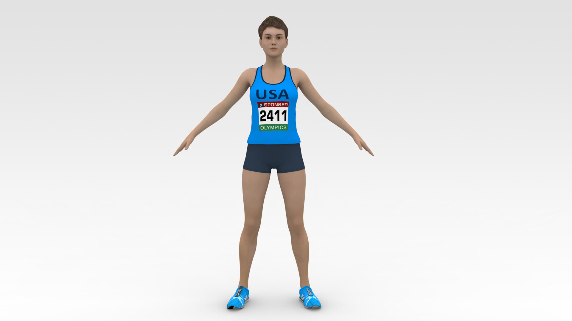 Female Athlete Runner - 3D Model by Trish