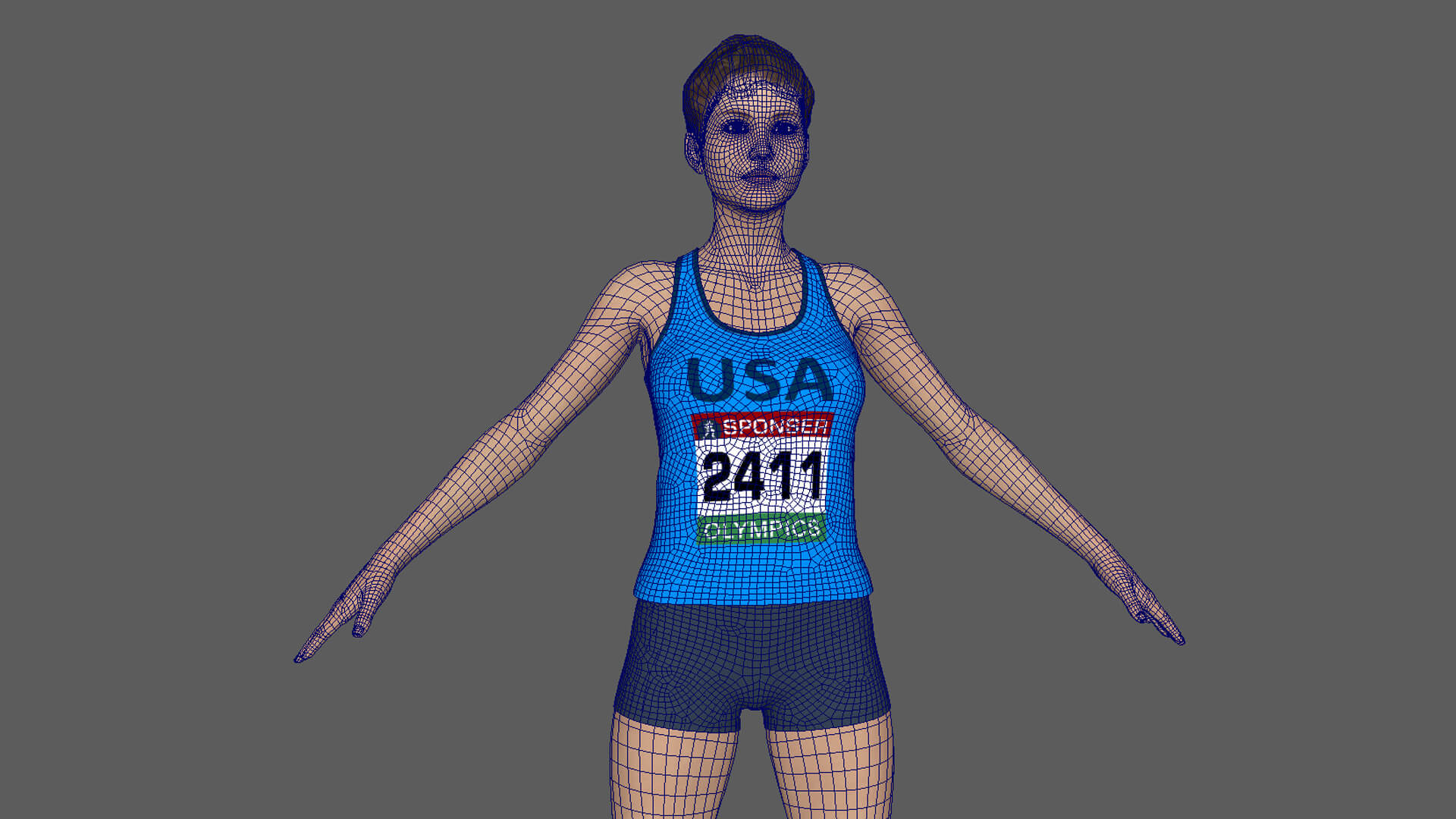 Female Athlete Runner - 3D Model by Trish