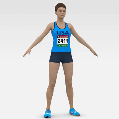 Female Athlete Runner - 3D Model by Trish