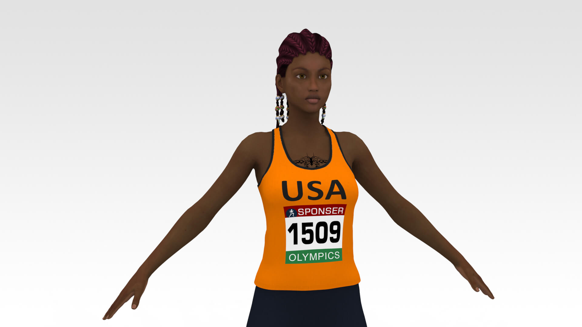 Female Athlete Runner - 3D Model by Trish
