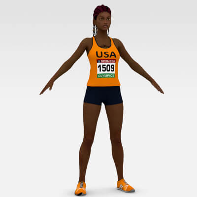 Female Athlete Runner - 3D Model by Trish