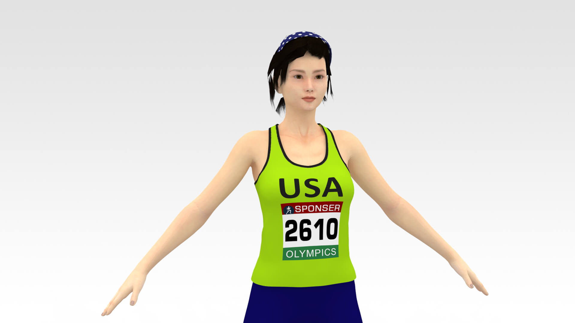 Female Athlete Runner - 3D Model by Trish
