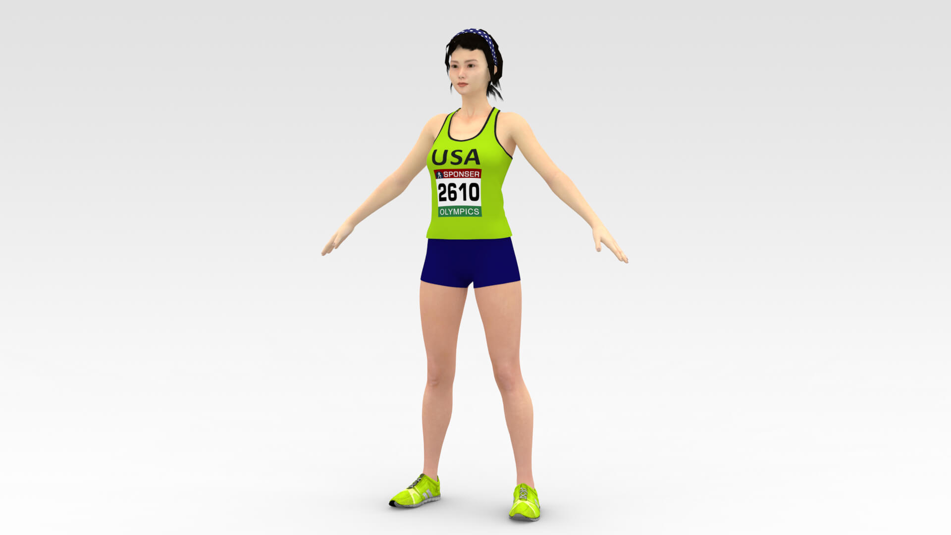 Female Athlete Runner - 3D Model by Trish