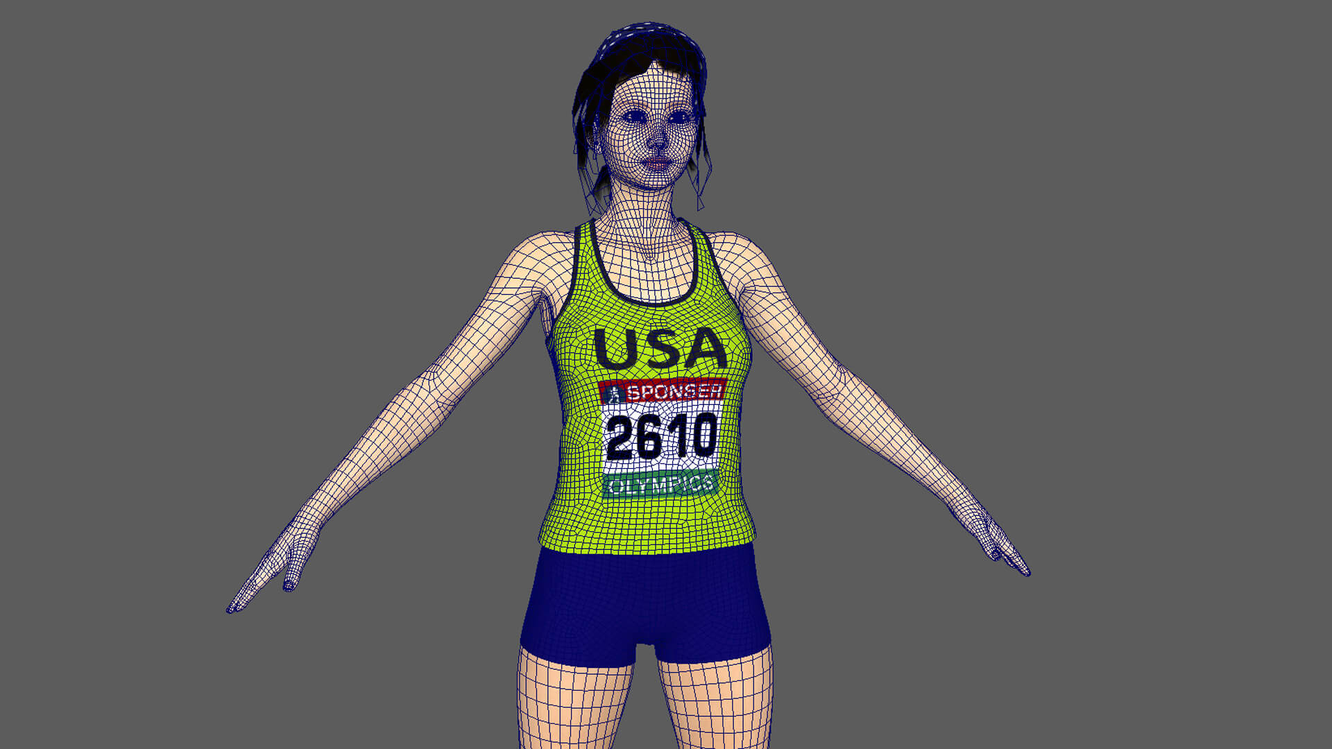 Female Athlete Runner - 3D Model by Trish