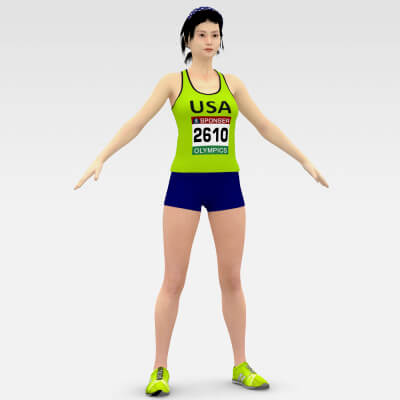 Female Athlete Runner - 3D Model by Trish