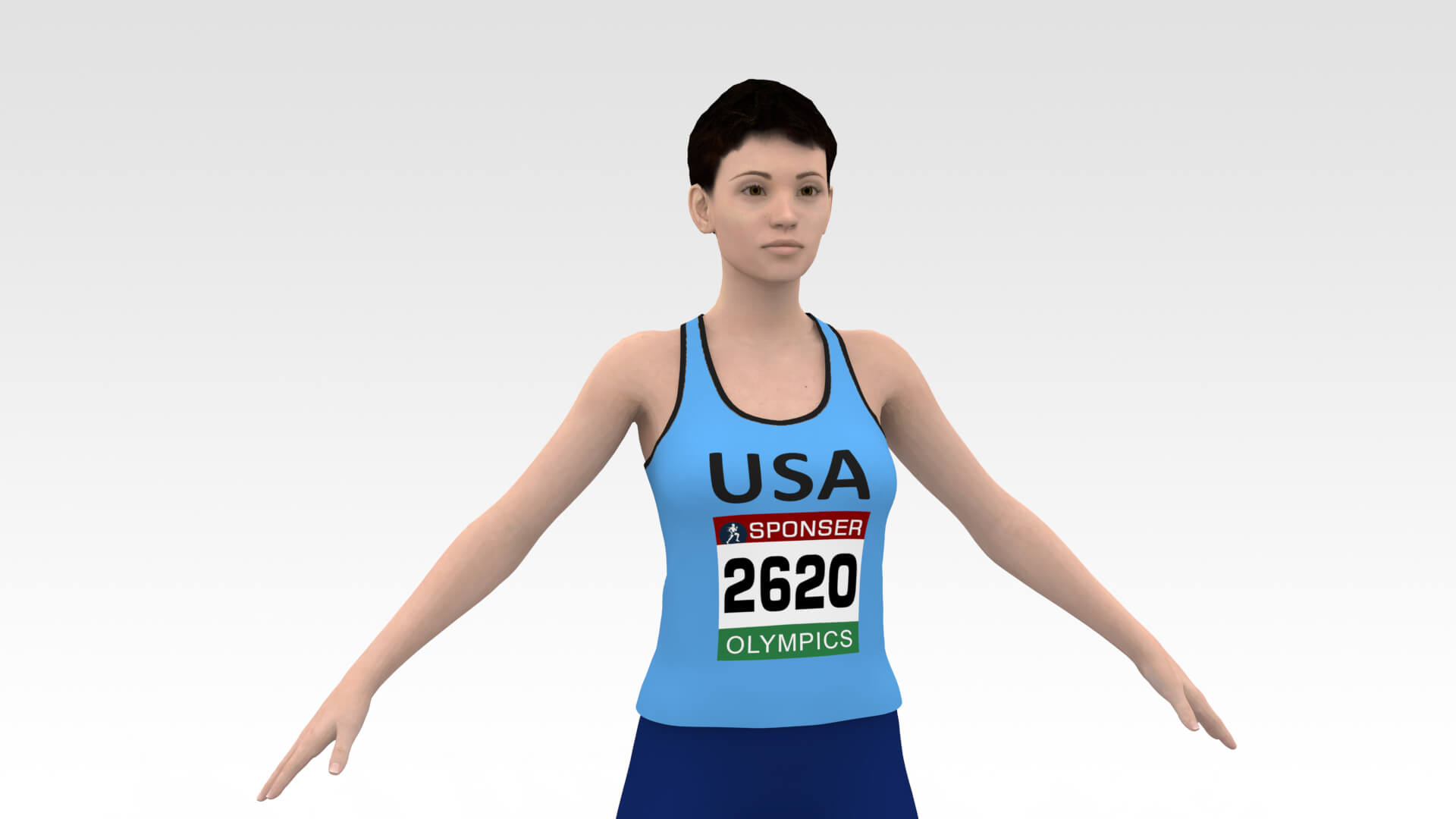 Female Athlete Runner - 3D Model by Trish